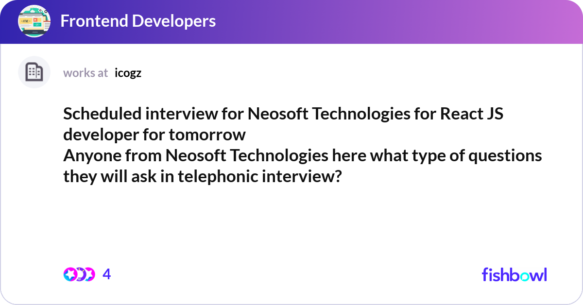 Scheduled interview for Neosoft Technologies for R... | Fishbowl