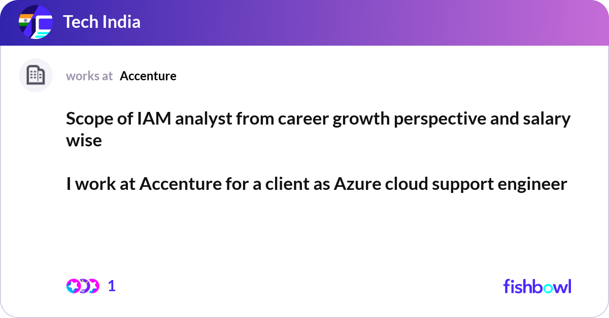 Scope of IAM analyst from career growth perspectiv... | Fishbowl