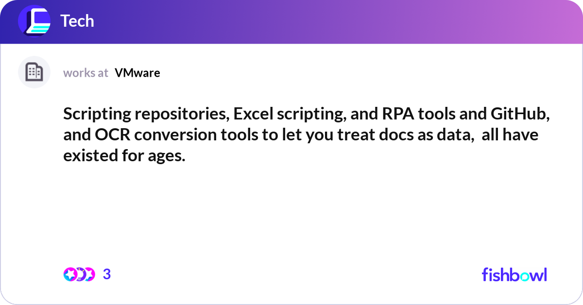 Scripting repositories, Excel scripting, and RPA t... | Fishbowl