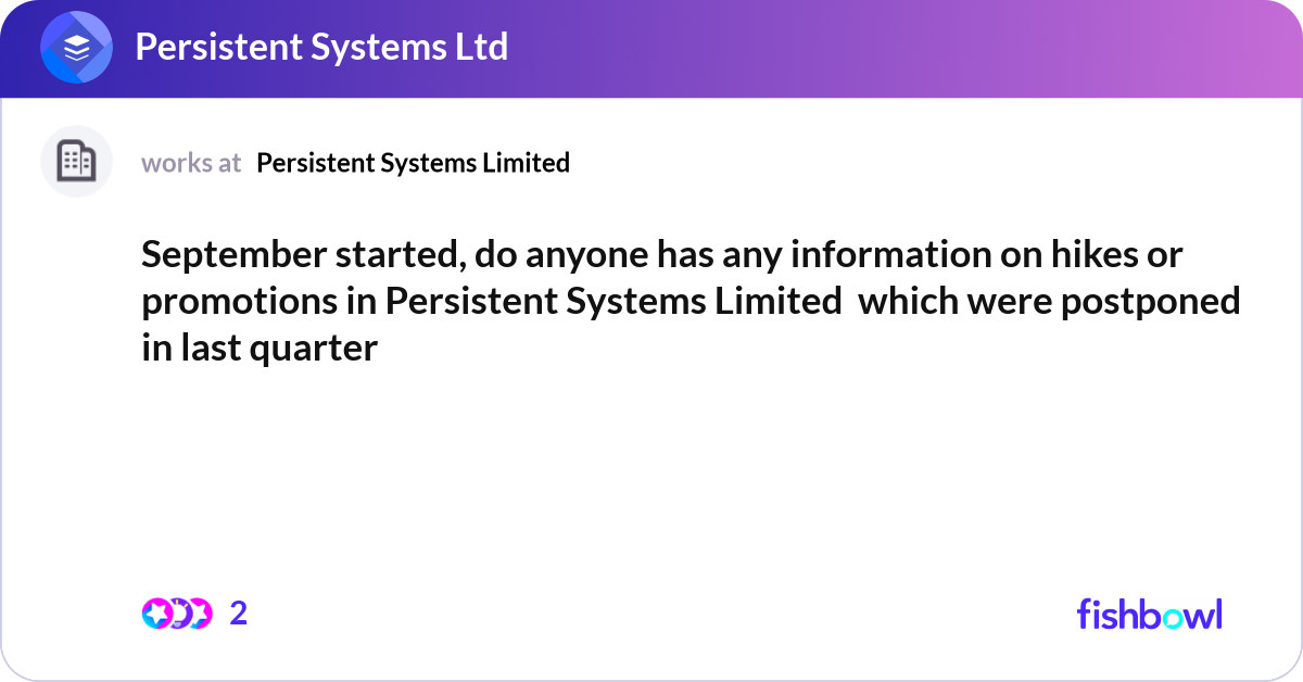 September started, do anyone has any information o... | Fishbowl