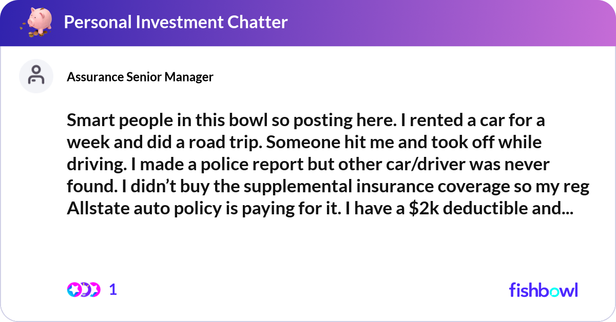 Smart people in this bowl so posting here. I rente... | Fishbowl