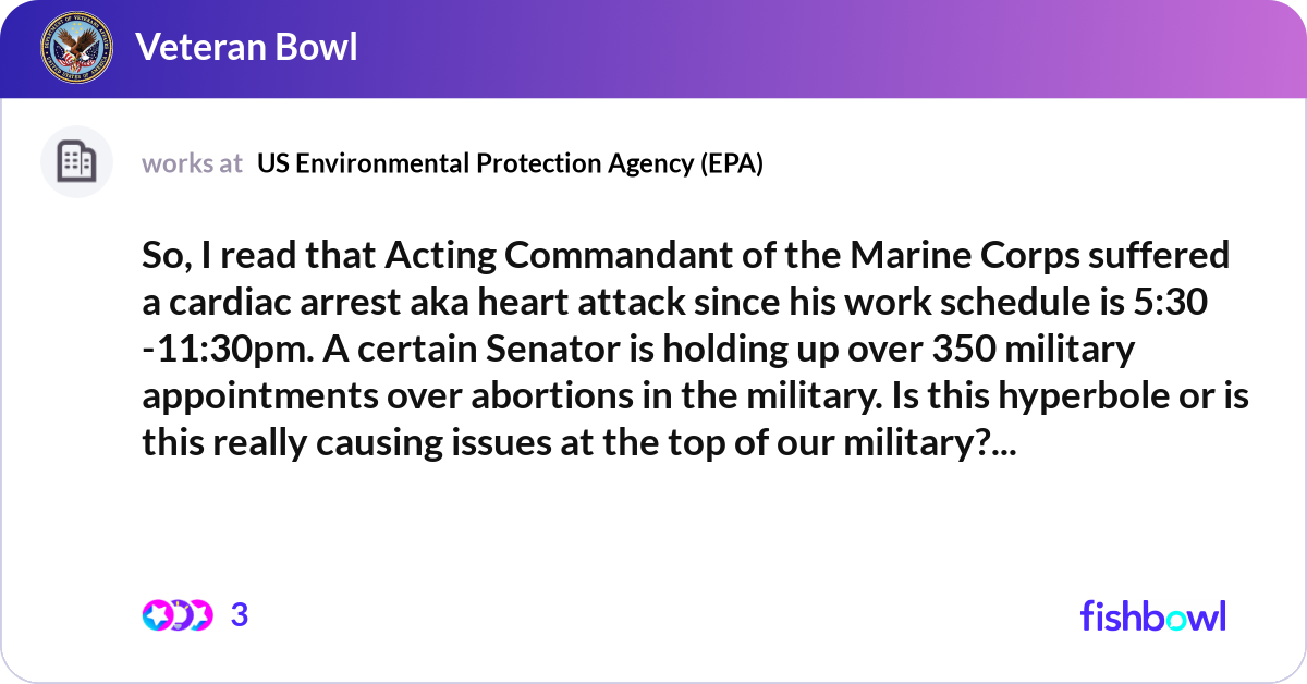 So, I read that Acting Commandant of the Marine Co... | Fishbowl