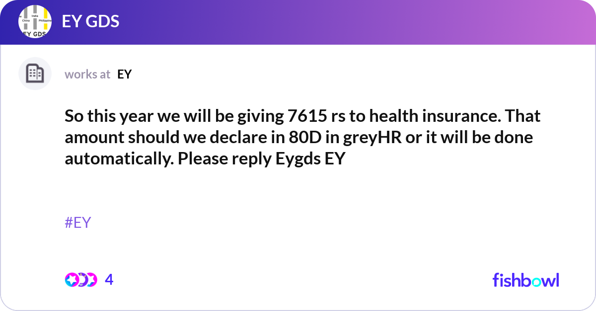 So this year we will be giving 7615 rs to health i... | Fishbowl