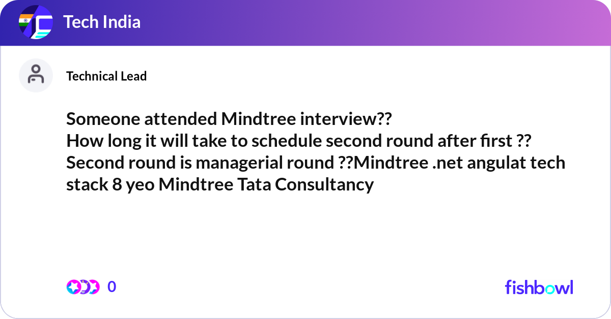 Someone attended Mindtree interview?? How long it ... | Fishbowl