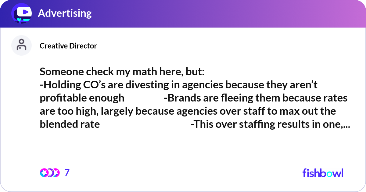 Someone check my math here, but: -Holding CO’s are... | Fishbowl