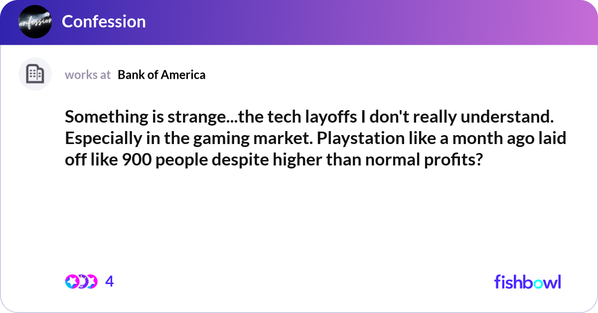 Something is strange...the tech layoffs I don't re... | Fishbowl