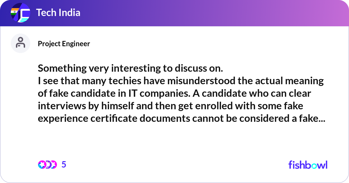 Something very interesting to discuss on. I see th... | Fishbowl