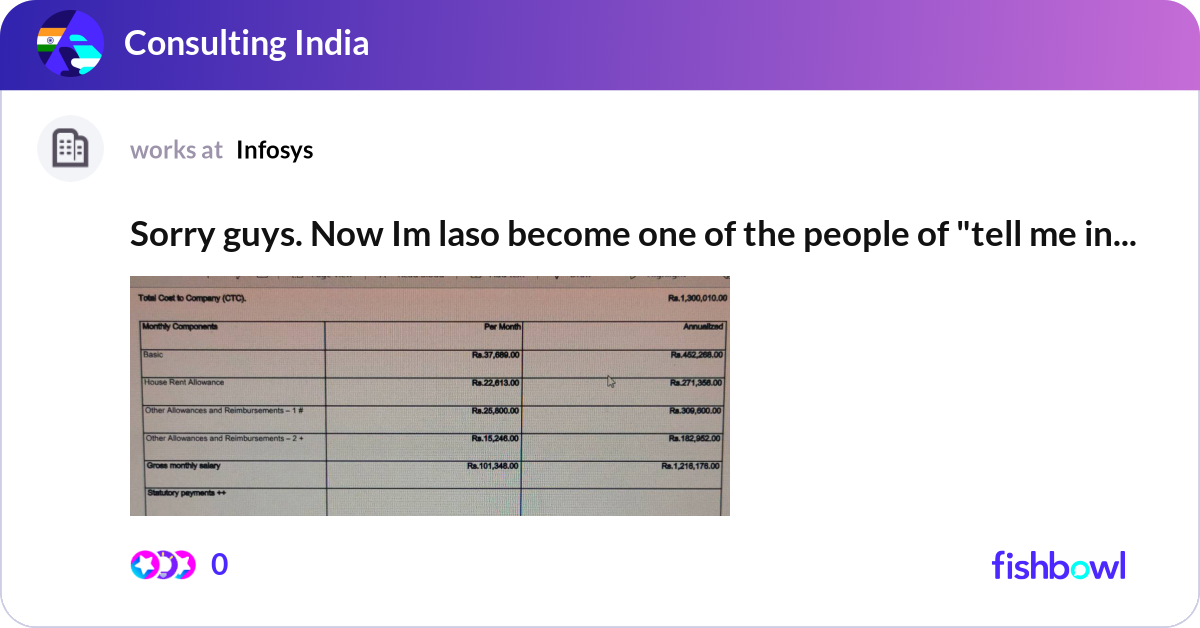 Sorry guys. Now Im laso become one of the people o... | Fishbowl