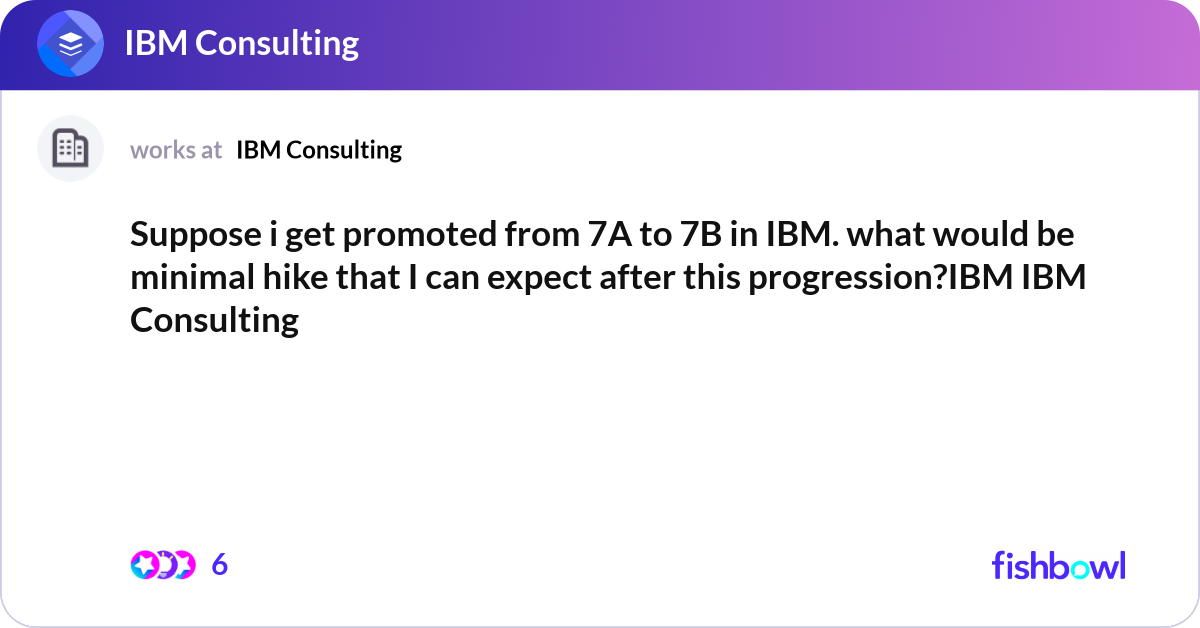 Suppose i get promoted from 7A to 7B in IBM. what ... | Fishbowl