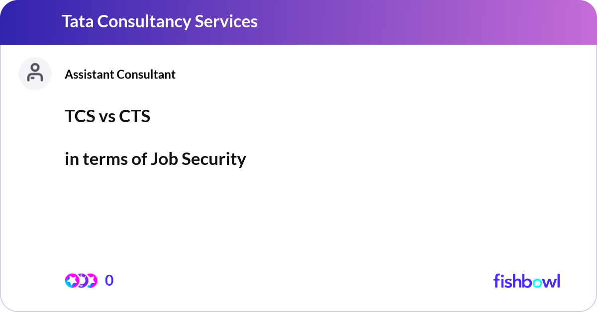 TCS vs CTS in terms of Job Security | Fishbowl