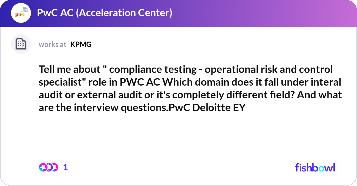 Tell me about " compliance testing - operational r... | Fishbowl