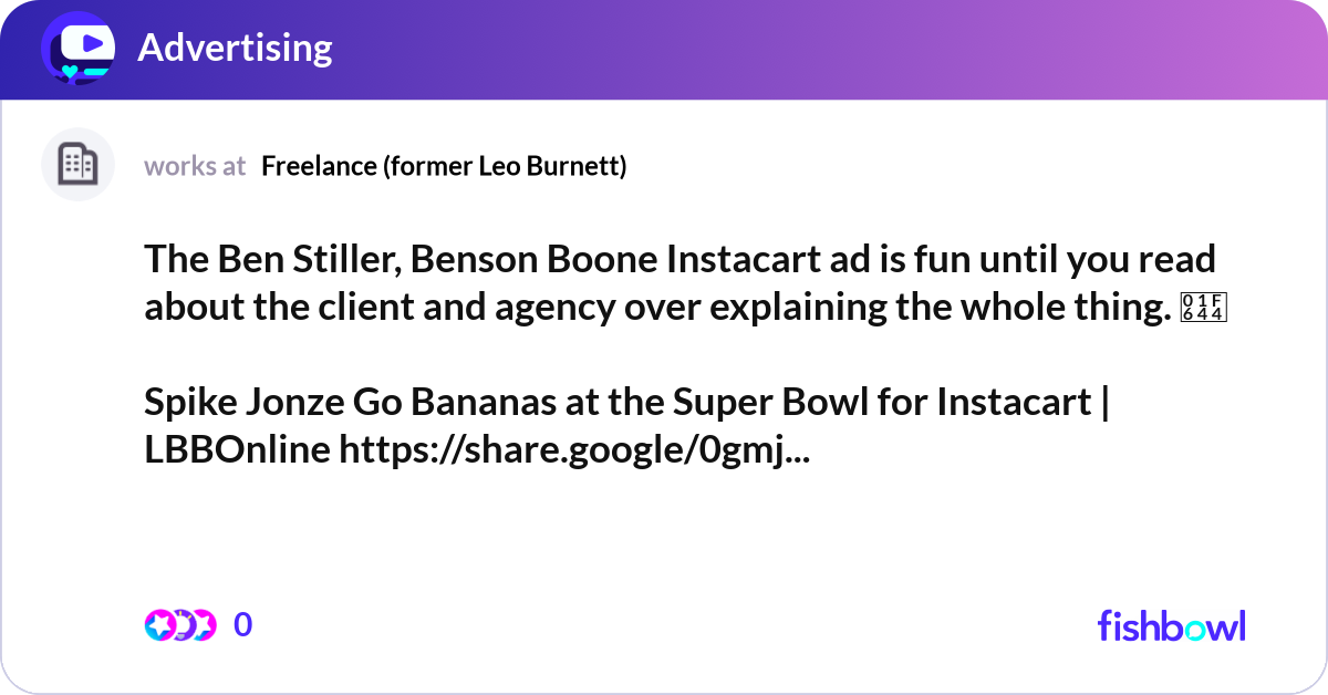 The Ben Stiller, Benson Boone Instacart ad is fun ... | Fishbowl
