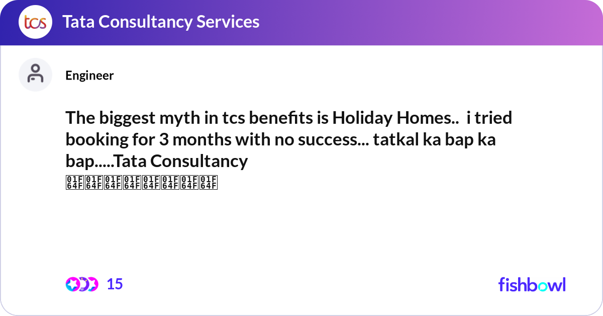 The biggest myth in tcs benefits is Holiday Homes.... | Fishbowl