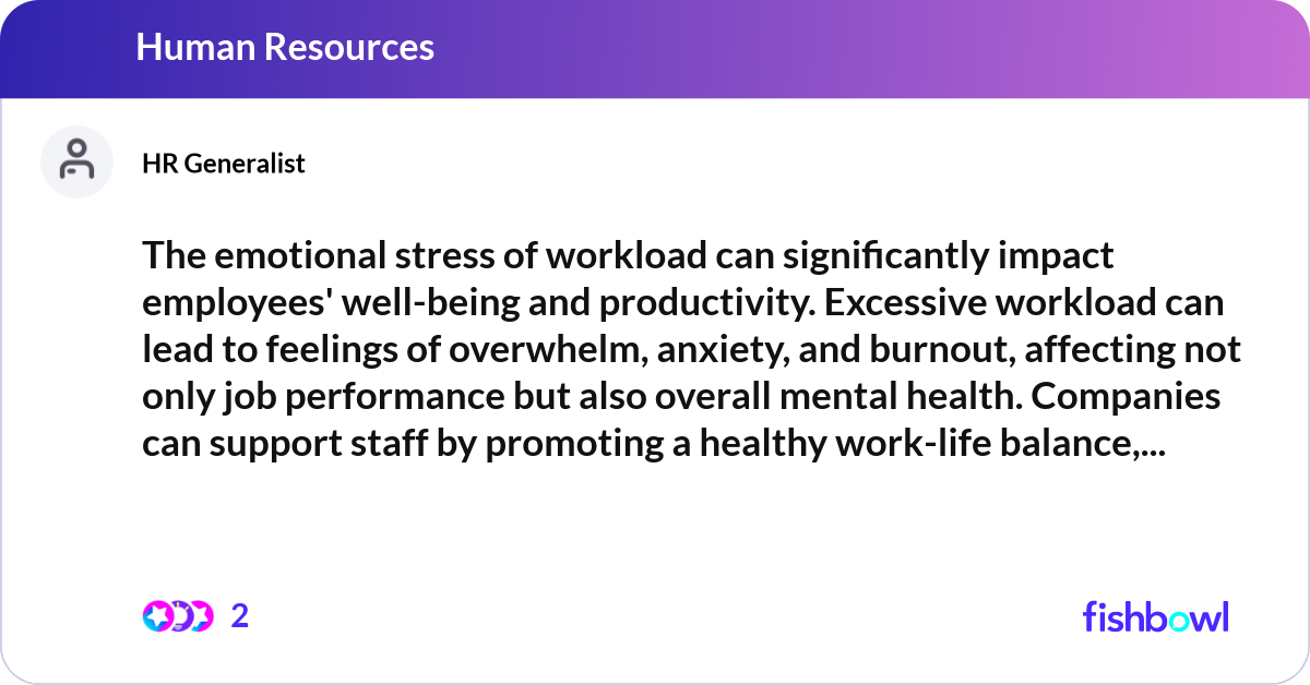 The emotional stress of workload can significantly... | Fishbowl