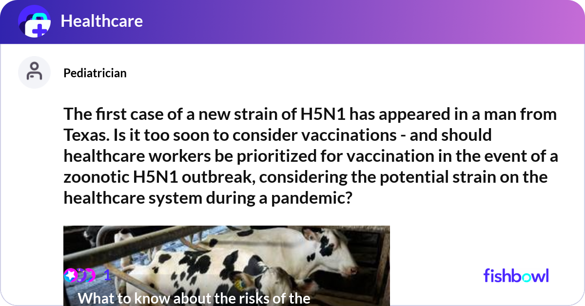 The first case of a new strain of H5N1 has appeare... | Fishbowl