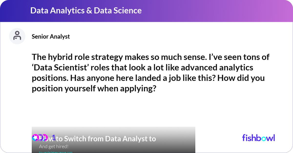 The hybrid role strategy makes so much sense. I’ve... | Fishbowl