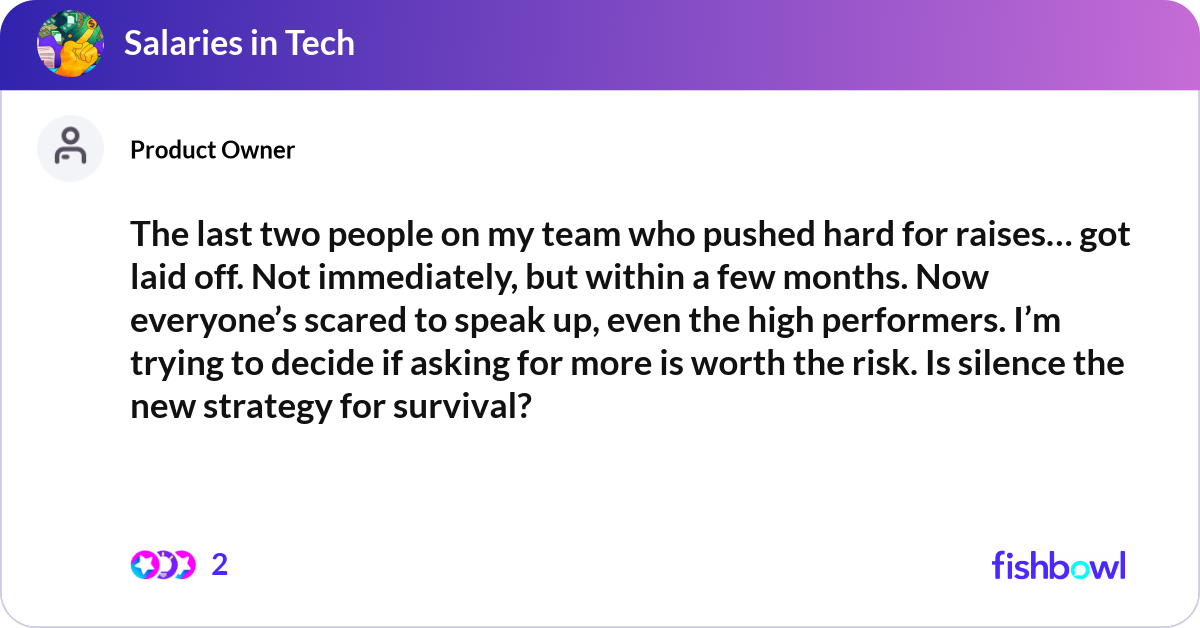 The last two people on my team who pushed hard for... | Fishbowl