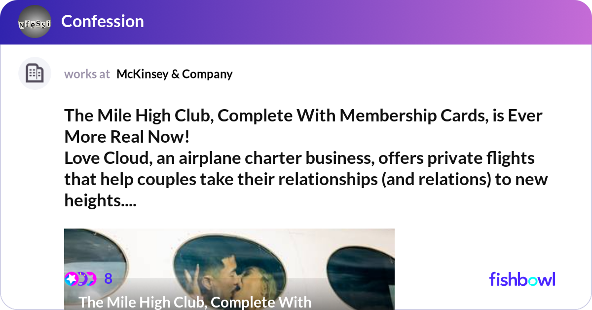 The Mile High Club, Complete With Membership Cards... | Fishbowl