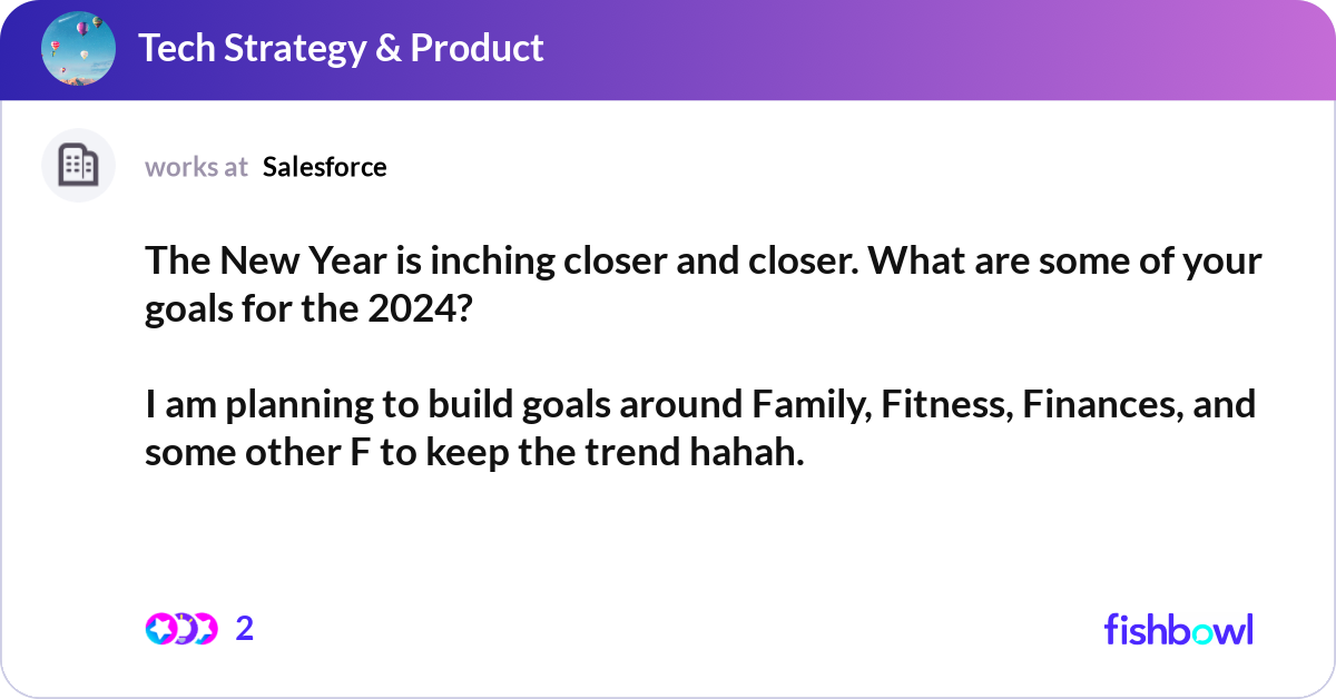 The New Year is inching closer and closer. What ar... | Fishbowl