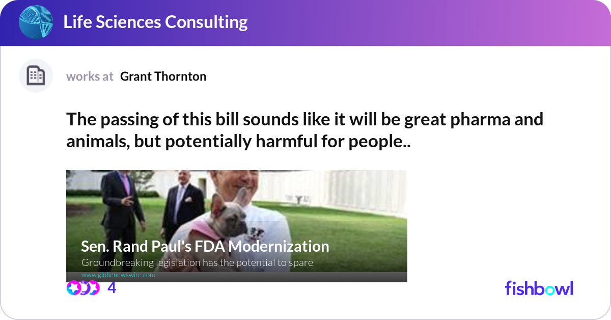 The passing of this bill sounds like it will be gr... | Fishbowl