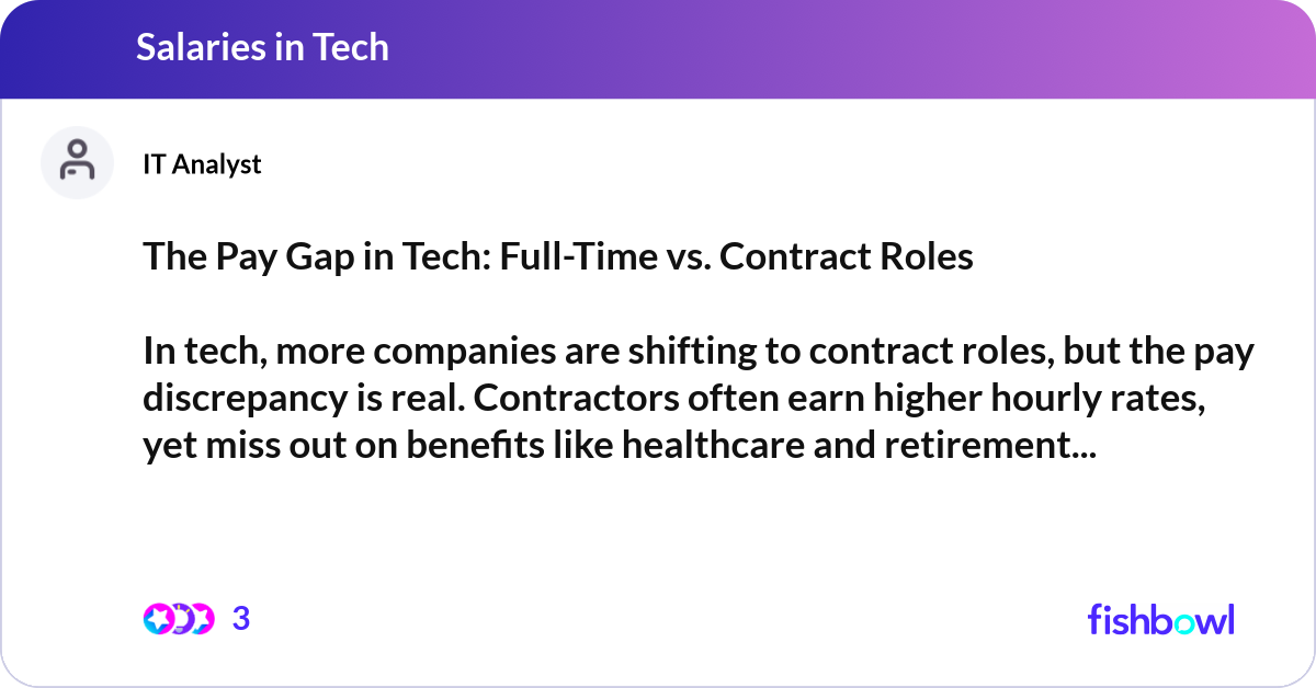 The Pay Gap in Tech: Full-Time vs. Contract Roles ... | Fishbowl