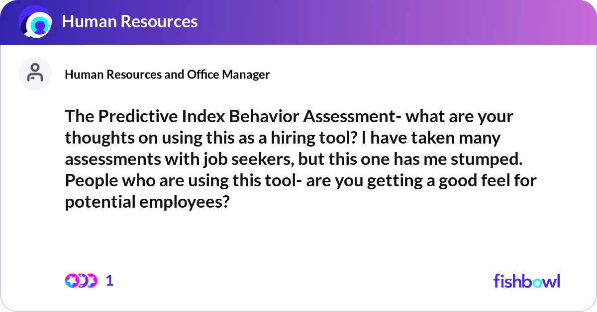 The Predictive Index Behavior Assessment- what are... | Fishbowl