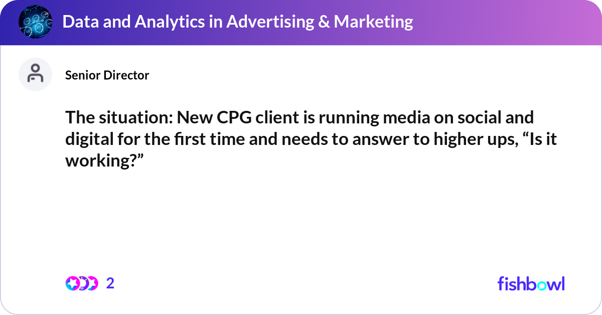 The situation: New CPG client is running media on ... | Fishbowl