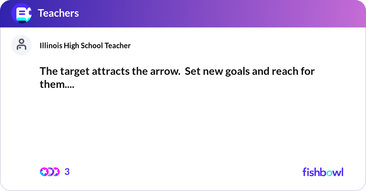 The target attracts the arrow. Set new goals and ... | Fishbowl