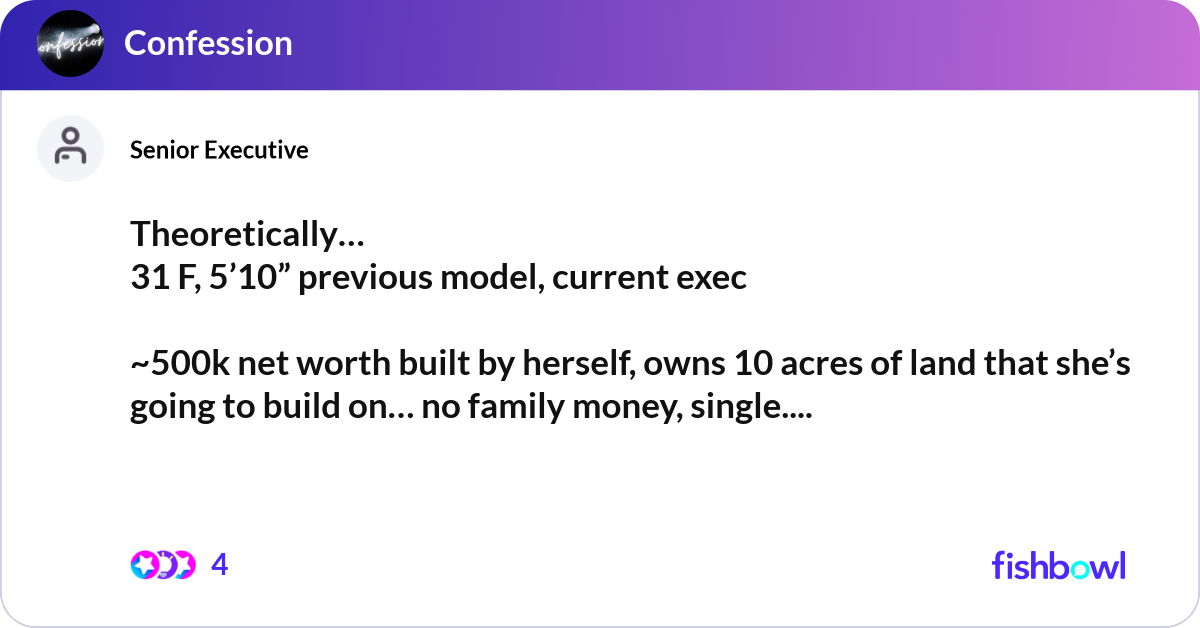 Theoretically… 31 F, 5’10” previous model, current... | Fishbowl