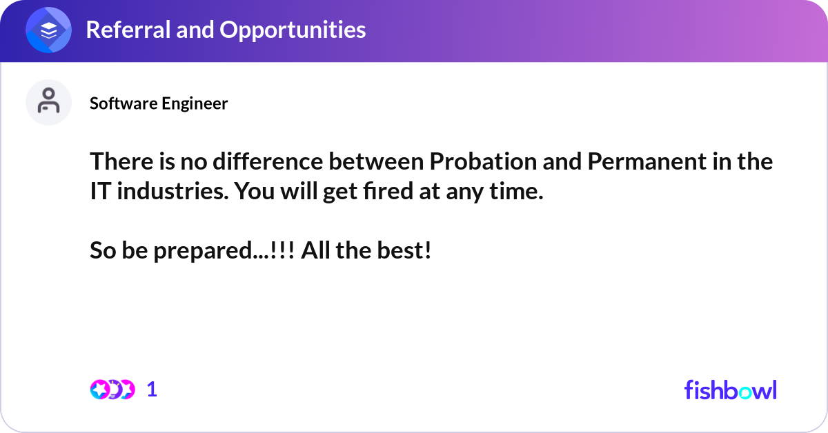 There is no difference between Probation and Perma... | Fishbowl