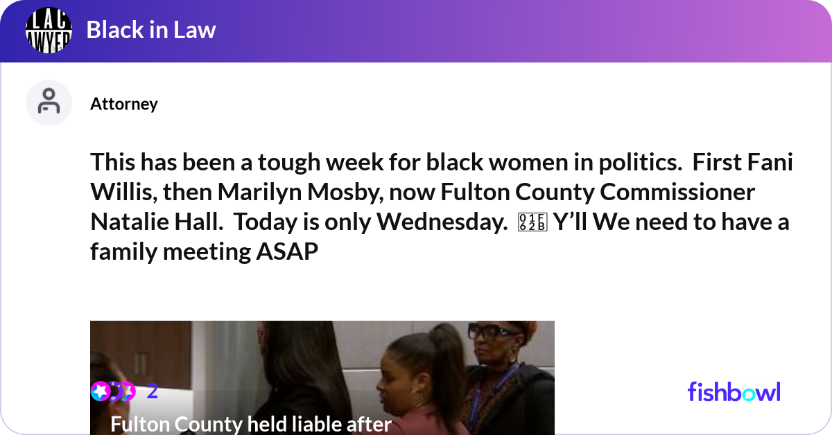 This has been a tough week for black women in poli... | Fishbowl