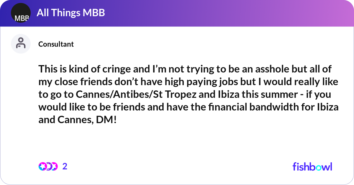 This is kind of cringe and I’m not trying to be an... | Fishbowl