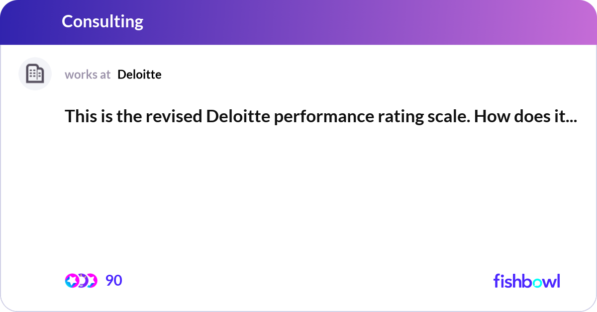 This is the revised Deloitte performance rating sc... | Fishbowl