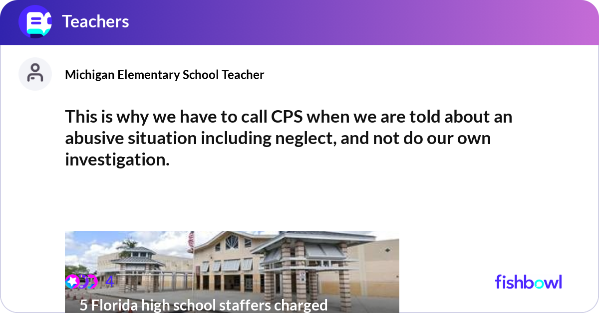 This is why we have to call CPS when we are told a... | Fishbowl