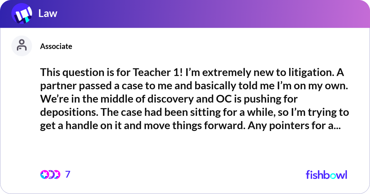 This question is for Teacher 1! I’m extremely new ... | Fishbowl