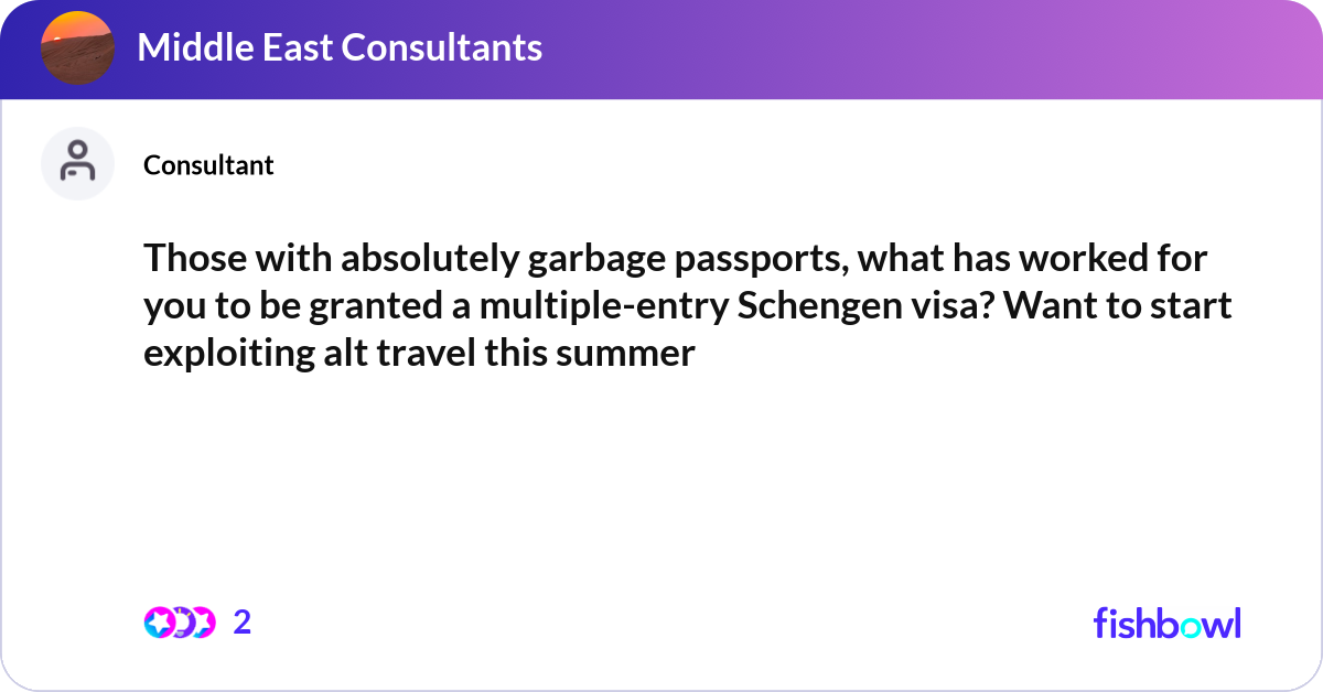 Those with absolutely garbage passports, what has ... | Fishbowl