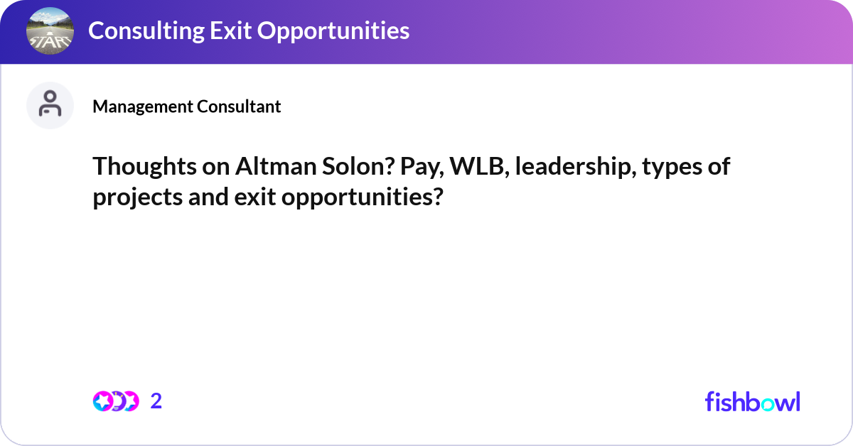 Thoughts on Altman Solon? Pay, WLB, leadership, ty... | Fishbowl