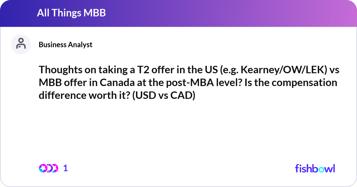 Thoughts on taking a T2 offer in the US (e.g. Kear... | Fishbowl