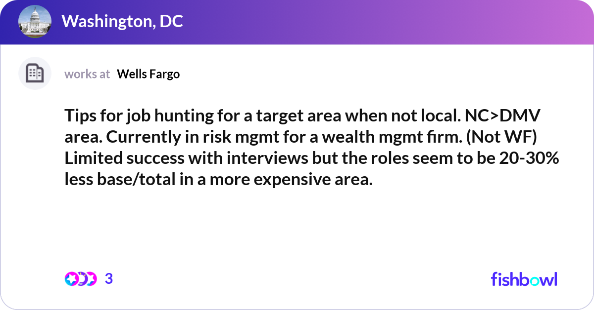 Tips for job hunting for a target area when not lo... | Fishbowl