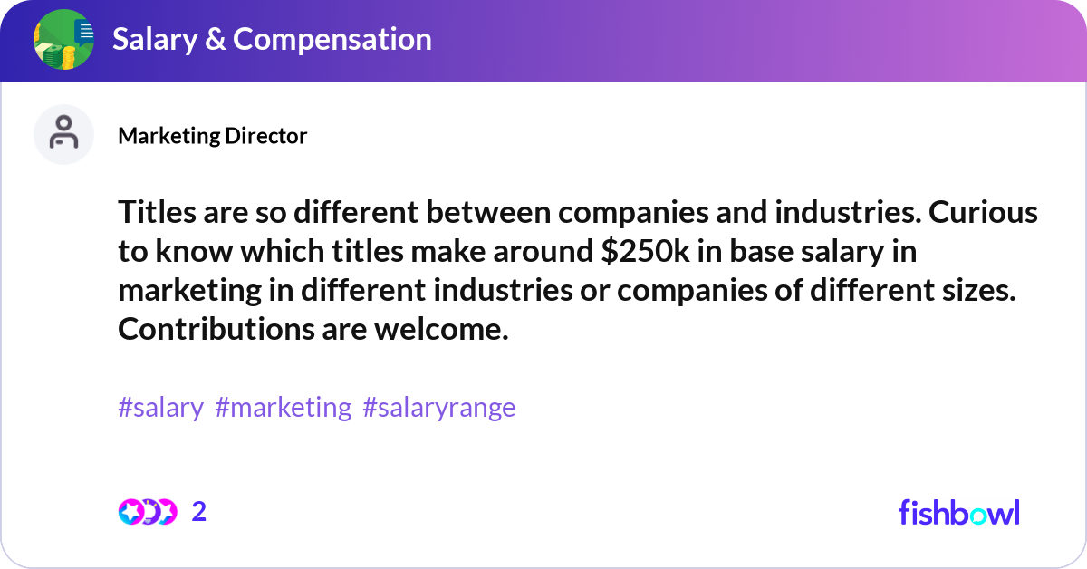 Titles are so different between companies and indu... | Fishbowl