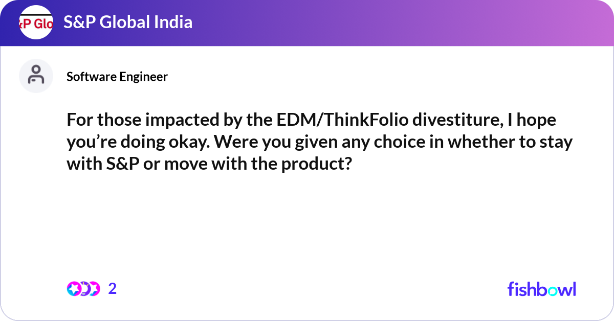 For those impacted by the EDM/ThinkFolio divestitu... | Fishbowl