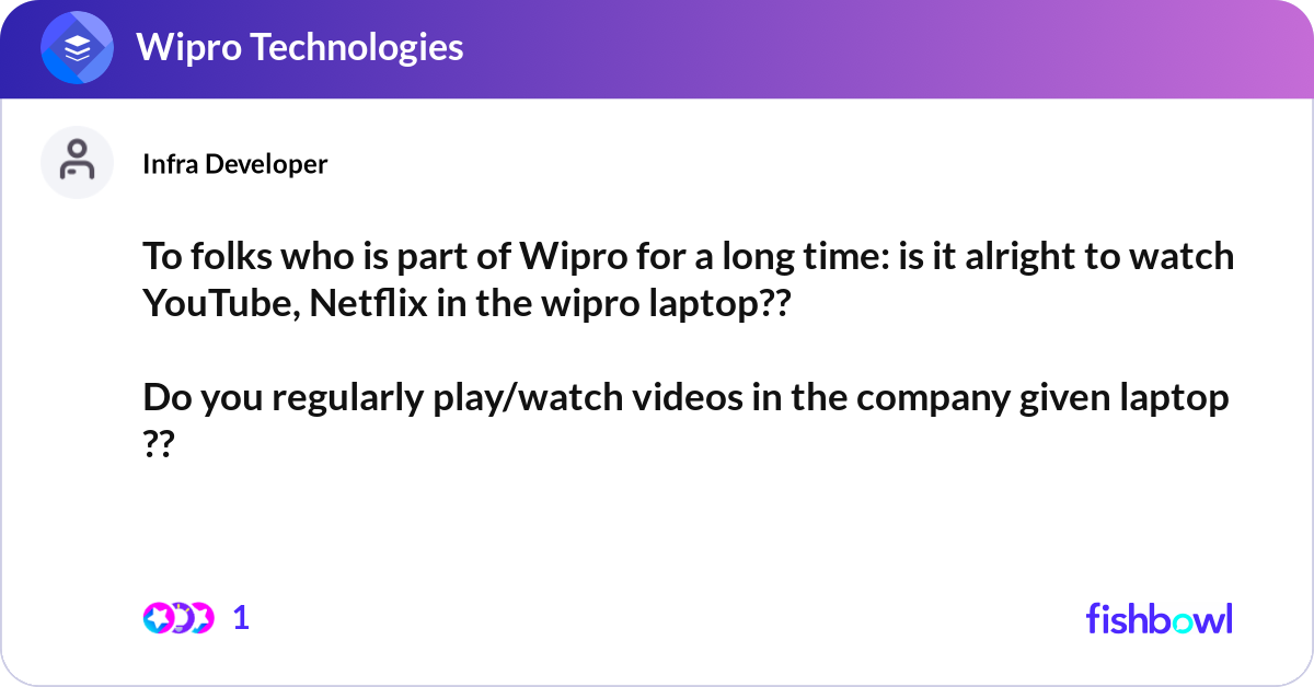 To folks who is part of Wipro for a long time: is ... | Fishbowl