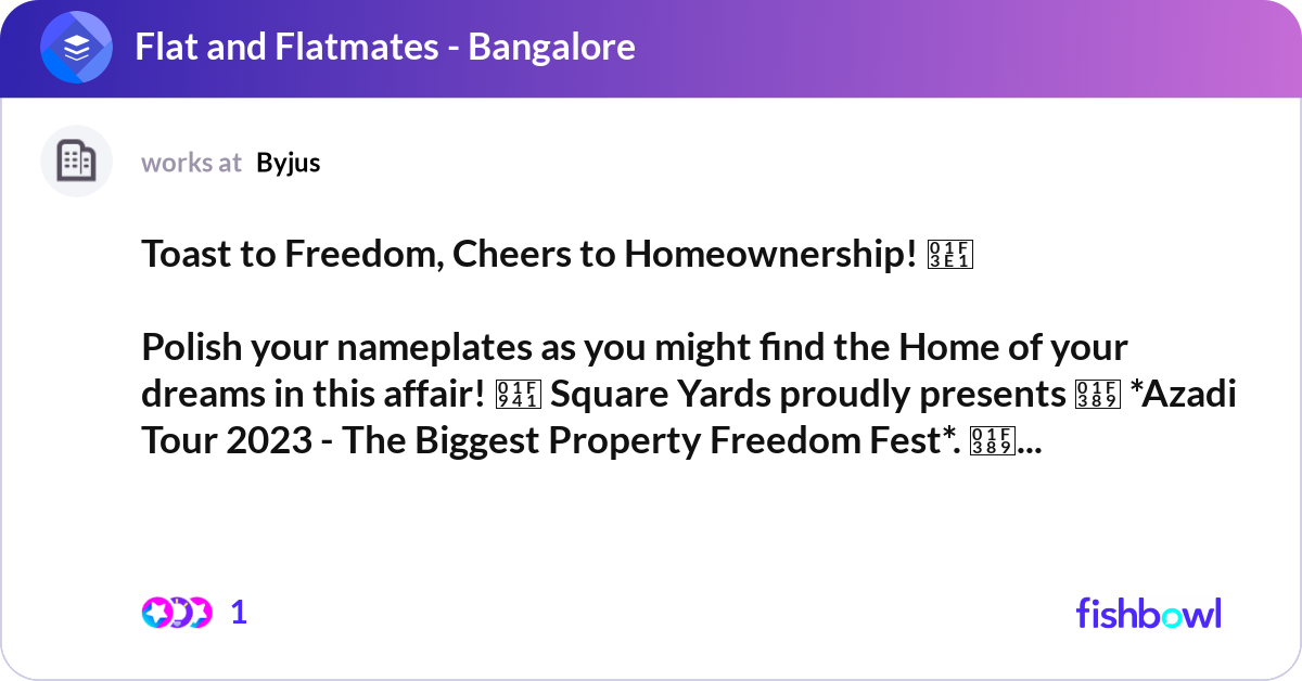 Toast to Freedom, Cheers to Homeownership! 🏡 Pol... | Fishbowl