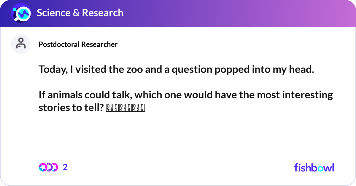 Today, I visited the zoo and a question popped int... | Fishbowl