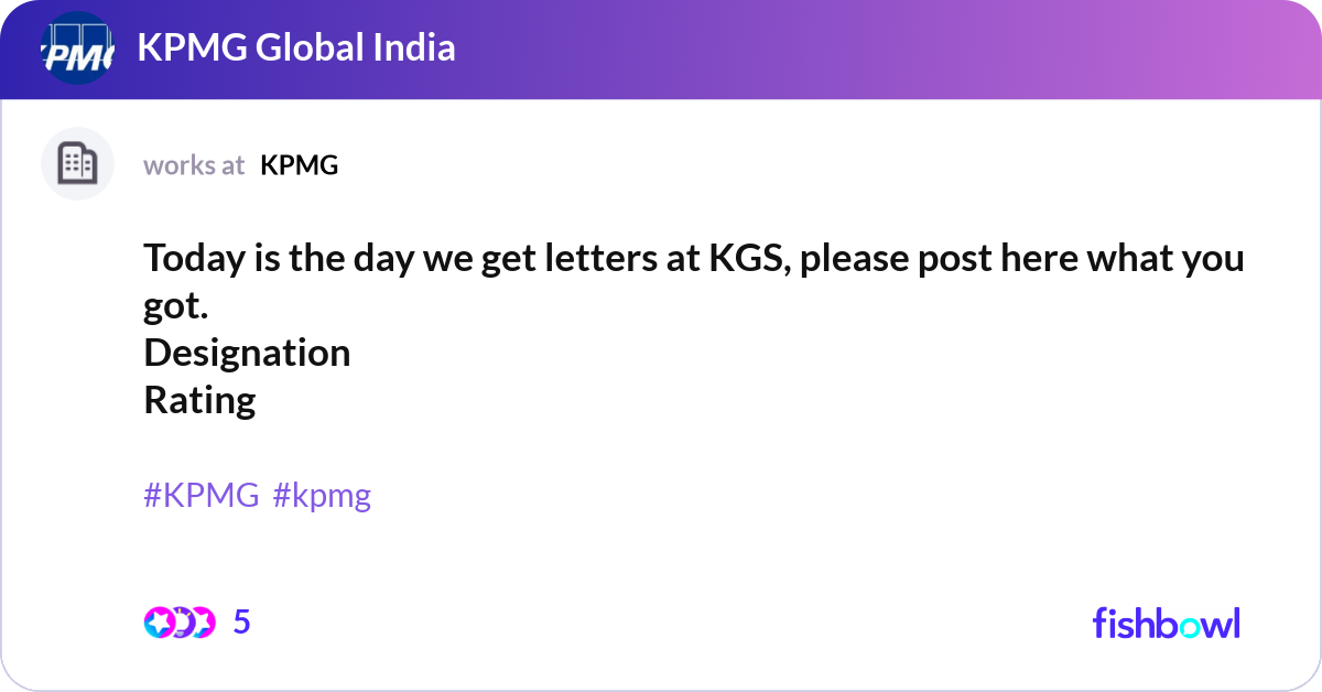 Today is the day we get letters at KGS, please pos... | Fishbowl