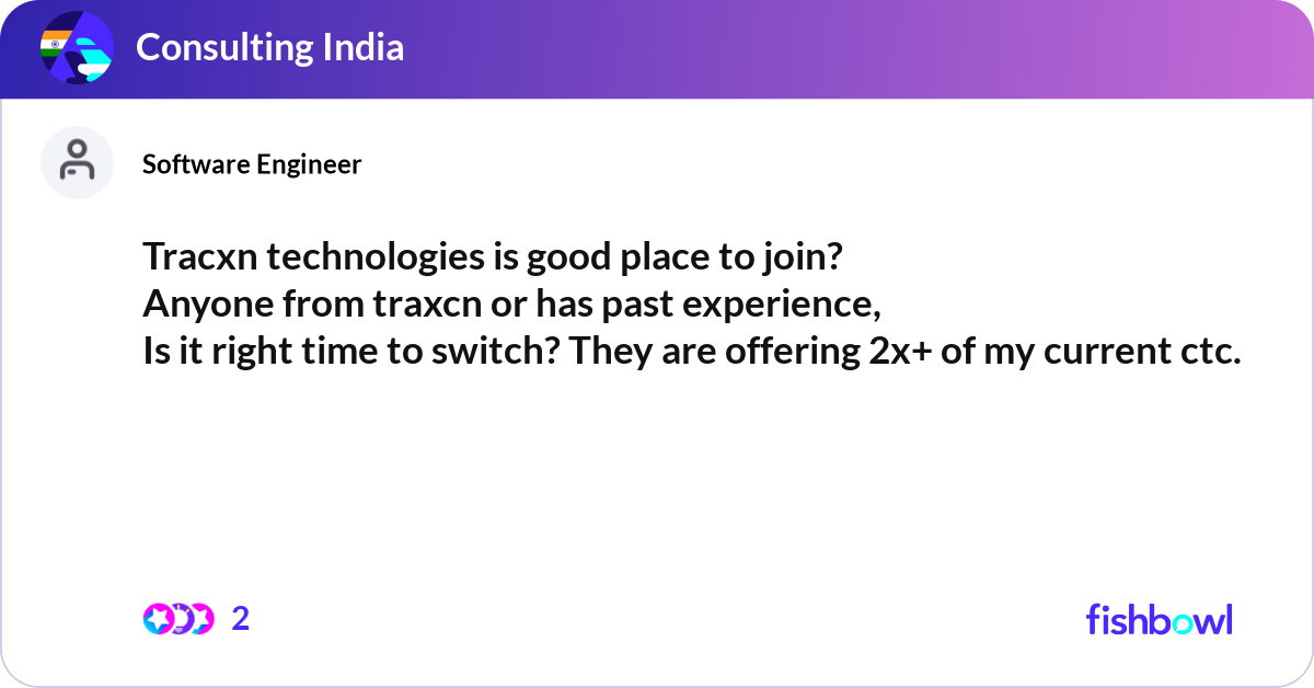 Tracxn technologies is good place to join? Anyone... | Fishbowl