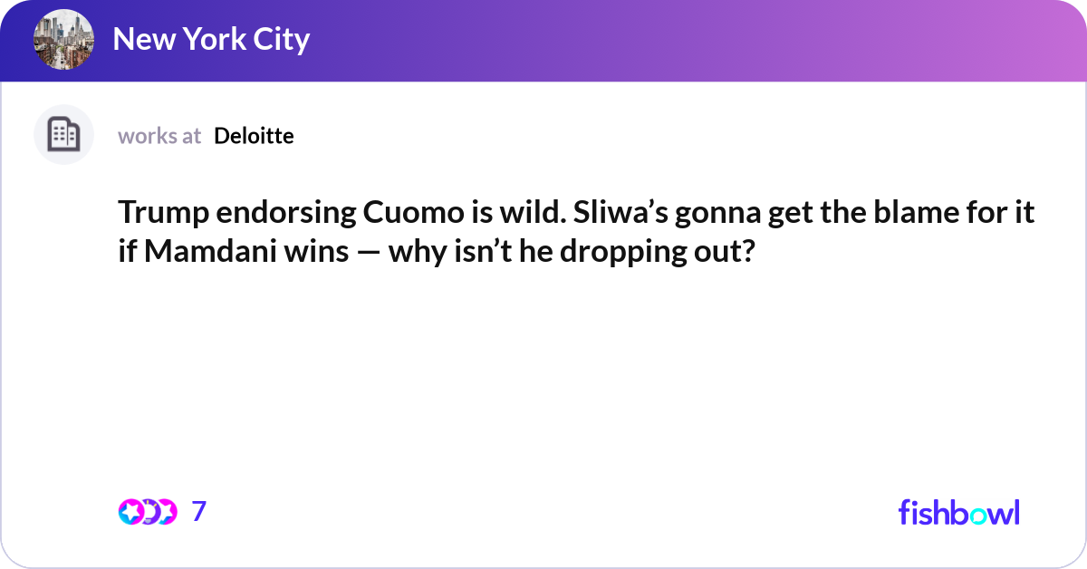 Trump endorsing Cuomo is wild. Sliwa’s gonna get t... | Fishbowl