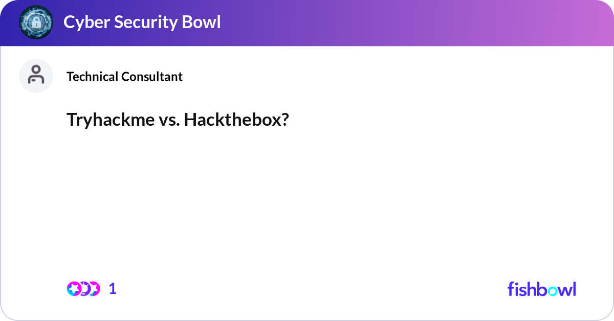 Tryhackme vs. Hackthebox? | Fishbowl