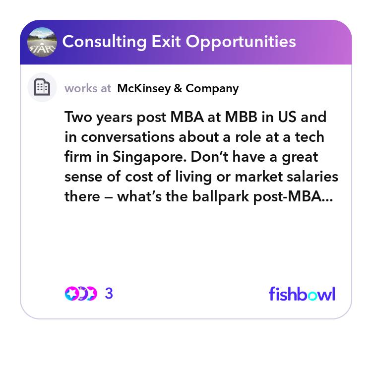 Two years post MBA at MBB in US and in conversatio... | Fishbowl