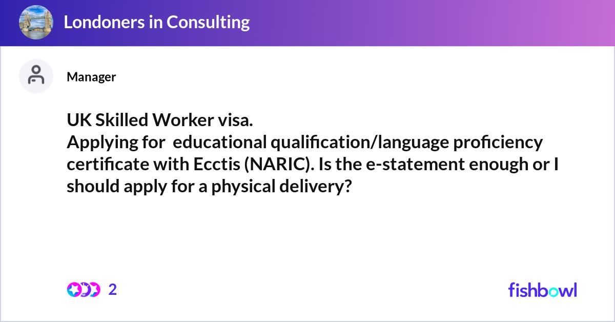 UK Skilled Worker visa. Applying for educational... | Fishbowl